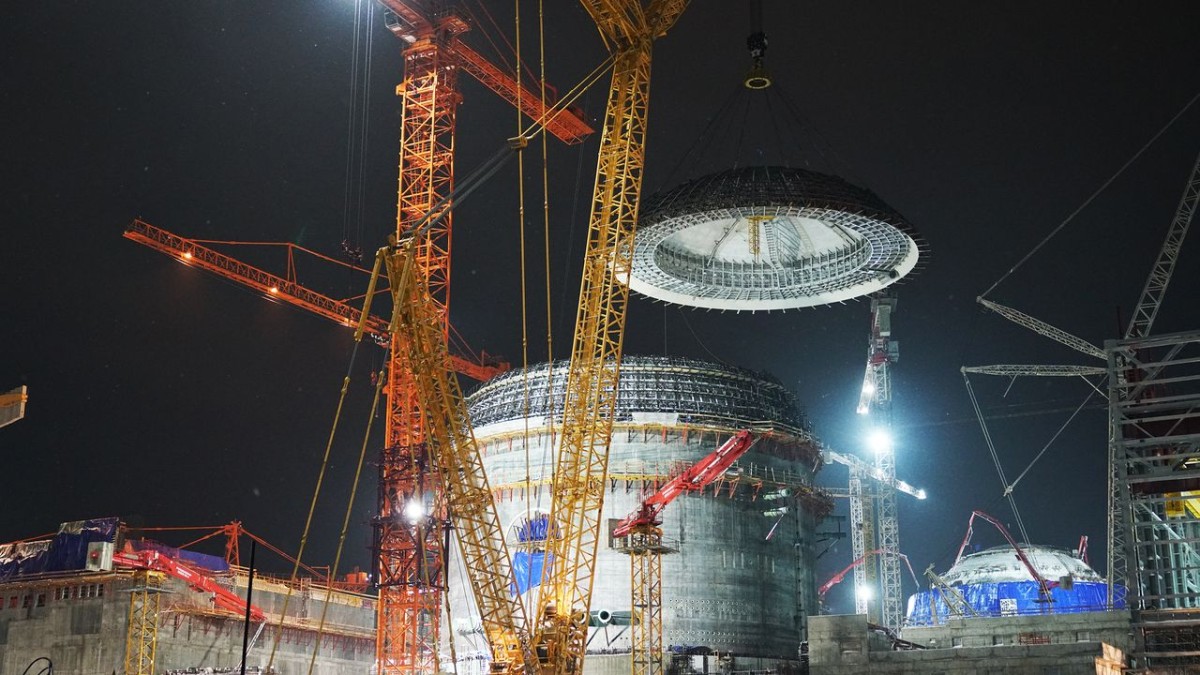 Inner containment dome installed at Russia’s Kursk-II unit 2 - Nuclear ...